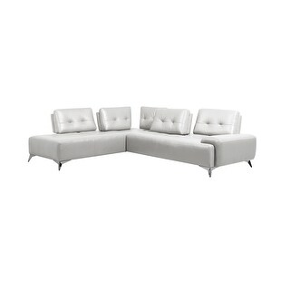 ACME Turano Sectional Sofa in Pearl White Leather - Bed Bath & Beyond ...