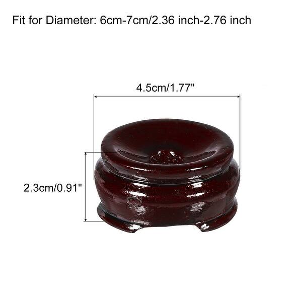 Wooden Ball Stand Displays Base 6-7cm Red for Crystal Ball Stone Pack ...