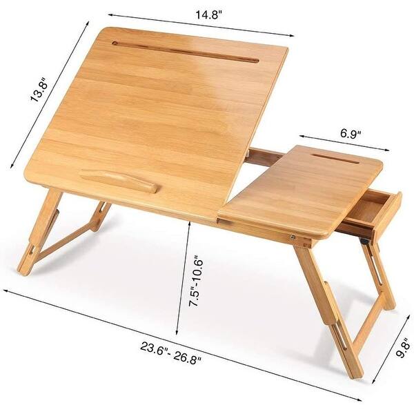 Bamboo Notebook Table Folding Laptop Desk Dorm Desk Bed - Bed Bath ...
