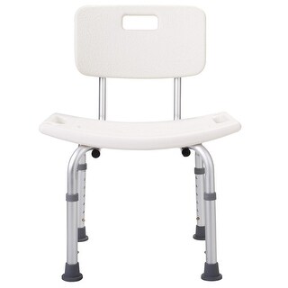 EPOWP Adjustable Round Shower Chair Seat Bench with Removable Back ...