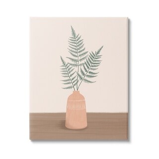 Stupell Botanical Herb Ferns Roots Aztec Patterned Plant Vase Canvas ...
