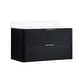 Fluted Floating Vanity with Sink, Plywood Wall Mount Cabinet, Curved ...