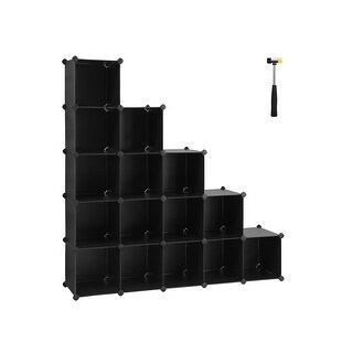 Shoe Rack, Space Saving 15-Cube Plastic Shoe Storage Organizer Units ...