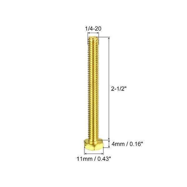 Brass Hex Bolts, 2pcs Fully Thread Grade 4.8 Machine Screws - Brass ...
