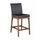 Somette Emily Low-Back Counter Stool with Wood Base and Black ...