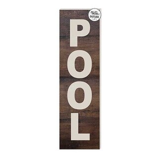 Fade Resistant "Pool" Rectangular Outdoor Wall Sign - 35" - Walnut ...
