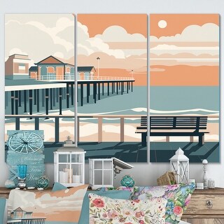 Designart "Beachside Rest I" Coastal Canvas Wall Art Set - Bed Bath ...