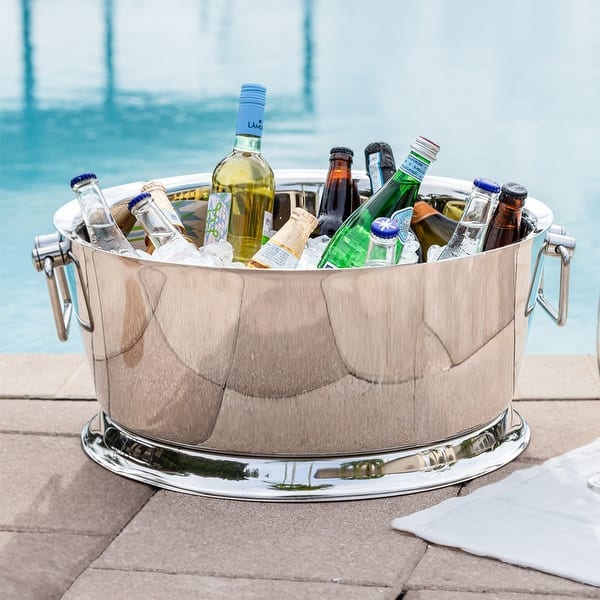Sol Living Stainless Steel Beverage Tub for Parties Ice Bucket - Bed ...