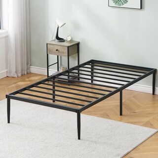 Metal Platform Bed Frame with Sturdy Steel Bed Slats Mattress ...