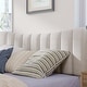 Linen Upholstered Platform Bed with Vertical Channel Tufted Headboard ...