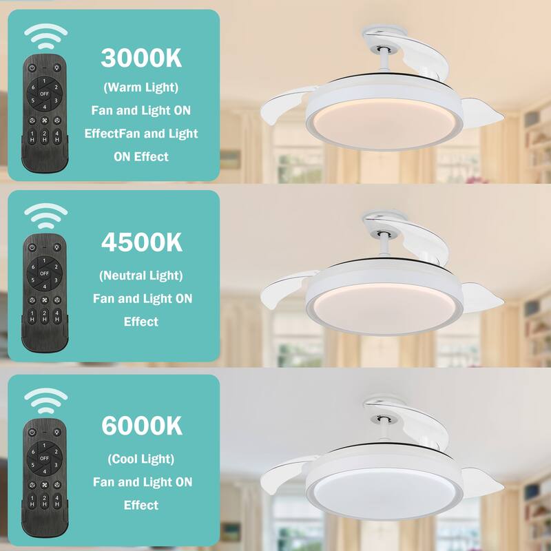 Cusp Barn 42-In Retractable Ceiling Fan with Remote Control Modern 3 ...
