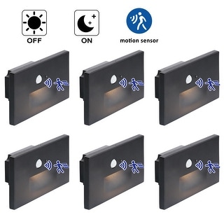 6-Pack 120V Motion Sensor Dusk to Dawn LED Step Light, 3000K Warm White ...