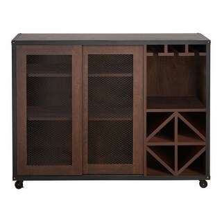Francis Industrial Multi-Storage Dining Buffet, Vintage Walnut - Bed ...