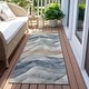 Machine Washable Indoor/ Outdoor Funky Waves Chantille Rug - Bed Bath ...