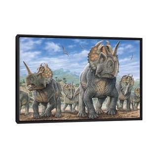 iCanvas "A Herd Of Centrosaurus Dinosaurs" by Phil Wilson Framed Canvas ...