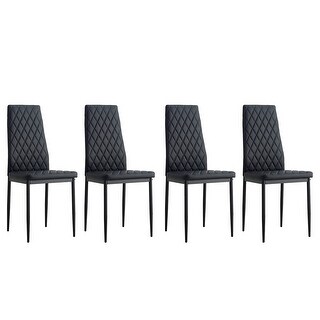 Dining Chairs Set of 4, Modern high Back Kitchen Side Chairs with PU ...