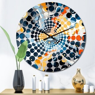 Designart "Celestial Harmony Cosmic Flow" Blue Abstract Clocks Modern ...