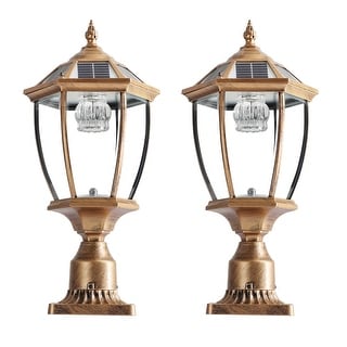 Solar Column Headlights With Dimmable LED 2 pack - Bed Bath & Beyond ...
