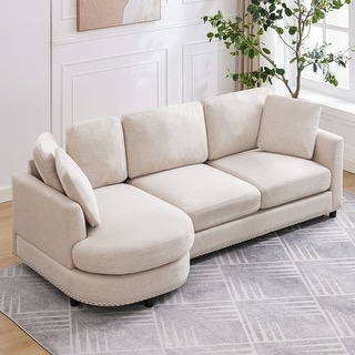 89" Fluffy Cloud Couches Sectional, Modern Minimalist Sofas With Two ...