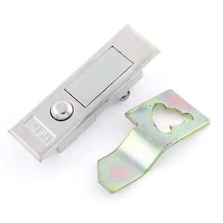 Screw Mount Electric Cabinet Push Button Handle Lock Silver Tone ...