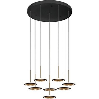PageOne Lighting Uranas 8 Head Satin Dark Gray Finished LED Chandeliers ...