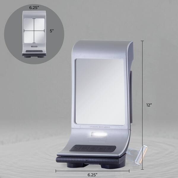 Zadro Fogless Lighted Shower Mirrors w/ Wall Mount & Bluetooth Speaker ...