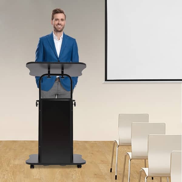 Adjustable Height Laptop Stand Rolling Lecterns Workstation - Bed Bath ...