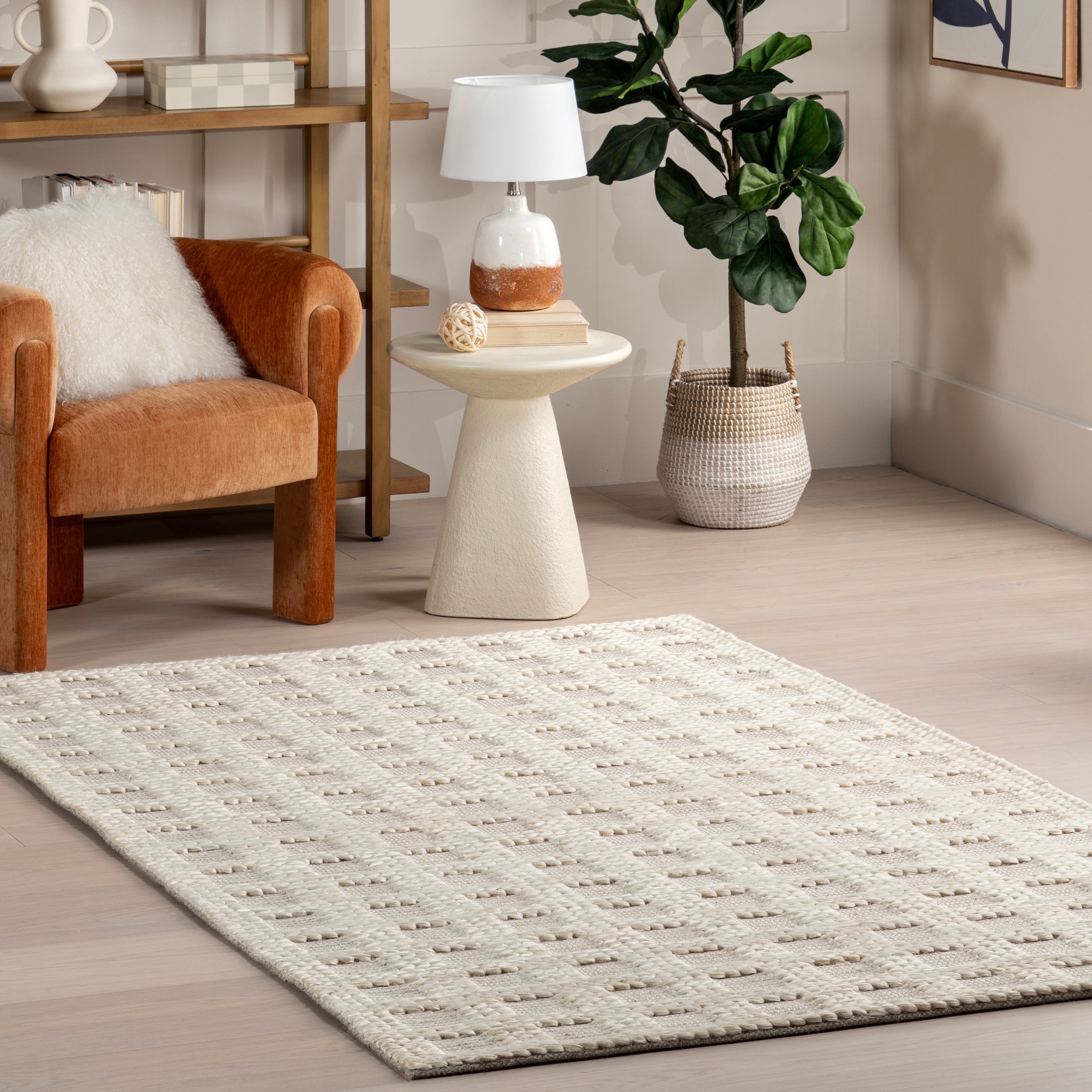 Brooklyn Rug Co Bijorne Modern Geometric Wool Area Rug - Bed Bath ...