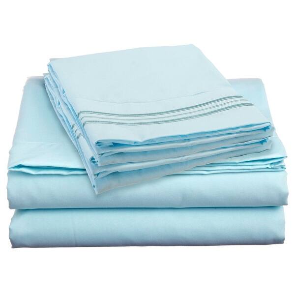 4 Piece 1600 Count Super Soft Sheet Set King Tiffany Blue - Bed Bath ...