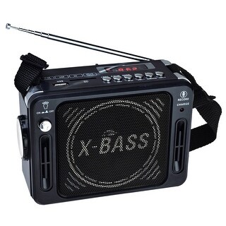 QFX Karaoke Multimedia Speaker with FM Radio- Black - Bed Bath & Beyond ...