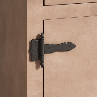 Black Wrought Iron T Strap Hinge 5" Long Decorative Colonial Hinge Rust ...