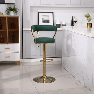 360 Degree Swivel Bar Stools with Back and Footrest, Counter Height ...