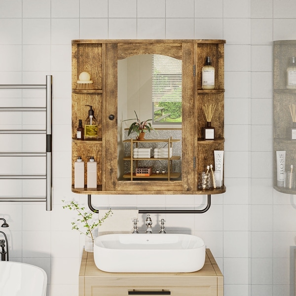 Modern Wall Bathroom Storage Medicine Cabinet with Adjustable Shelves and Towel Rack On Sale Bed Bath Beyond 37914398