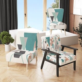 Designart "Geometric Hexagons Pattern VI" Upholstered Transitional ...