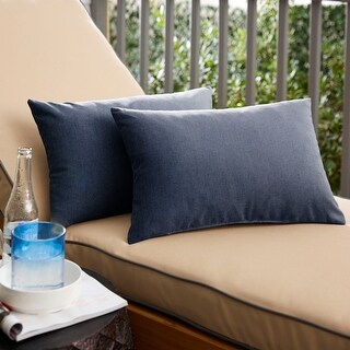 Sunbrella Spectrum Indigo Indoor/Outdoor Knife Edge Pillow (Set of 2 ...