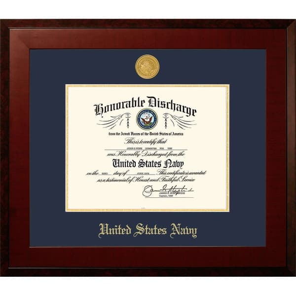Patriot Frames Navy 8.5x11 Discharge Honors Frame with Gold Medallion ...