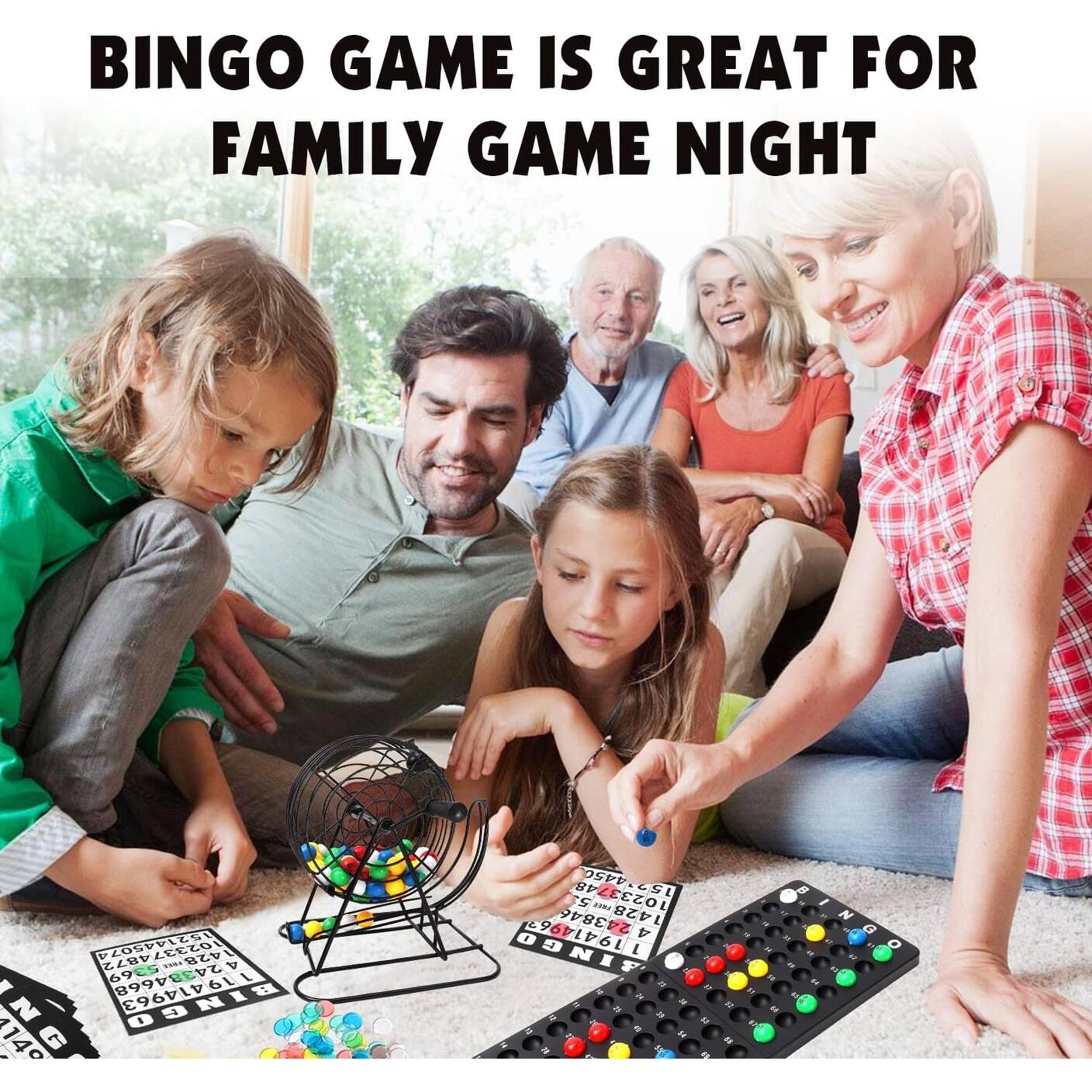 GSE™ Classic Bingo Game Set for Kids & Adults, Family - Roller Cage and ...