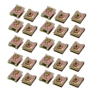 Fit M6 Screw 65Mn Steel Zinc Plated U Nut 18mm x 14mm 25pcs - Brass ...