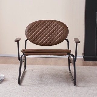 Modern Oval Back Lounge Armchairs Faux Leather Accent Chairs - Bed Bath ...