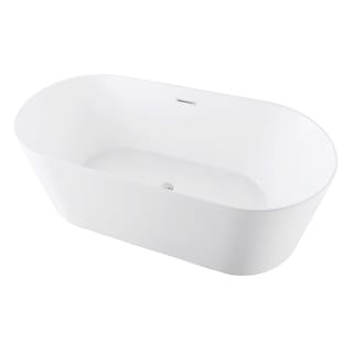 Aqua Eden 54-Inch Acrylic Oval Double Ended Freestanding Tub with Drain ...