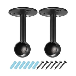 Stainless Steel Rod Ceiling Mount Brackets with Screws, 2Pcs - Black ...
