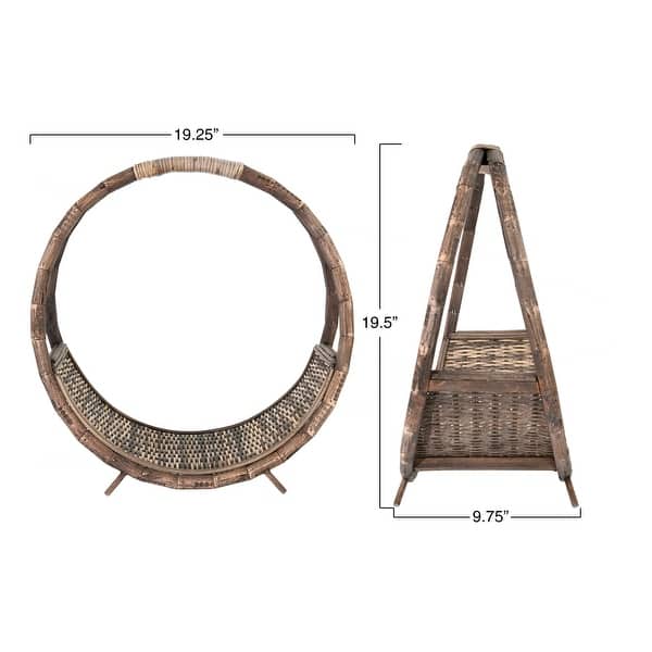 Round Handwoven Rattan Log Holder - Bed Bath & Beyond - 33744858