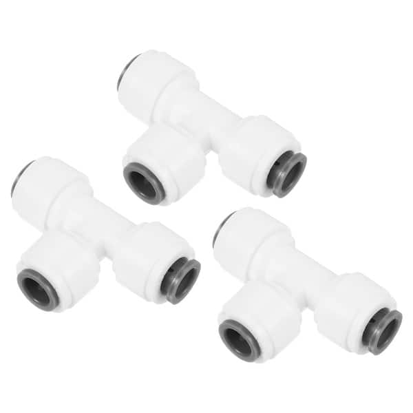 1/4" Push to Connect Tee Water Line Fitting for RO Water System White ...