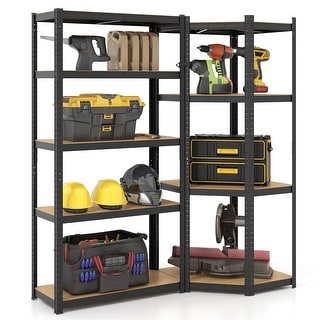 Gymax 71'' Utility Racks Organization Shelves 2 Pack Storage Shelves ...