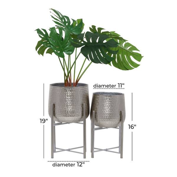 CosmoLiving by Cosmopolitan Metal Transitional Planter (Set of 2) - S/2 ...