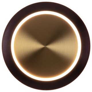 PageOne Lighting Saturn 1.80 pound Antique Brass Black Bronze LED Wall ...