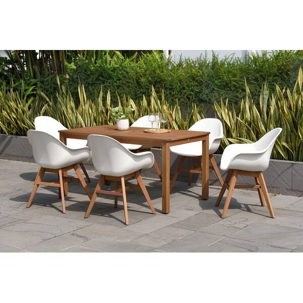 Amazonia Wellington 7 piece FSC Certified Wood Outdoor Patio Dining Set ...