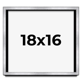 18x16 Shadow Box Frame Silver | 1.375 Inches Deep Real Wood - Bed Bath ...