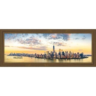 39x13 or Puzzle Traditional Antique Gold Complete Wood Panoramic Frame ...