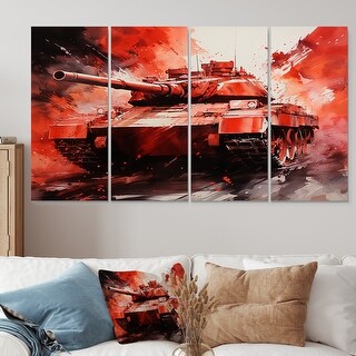Designart "Artillery Military Tank Power I" Military Extra Large Canvas ...
